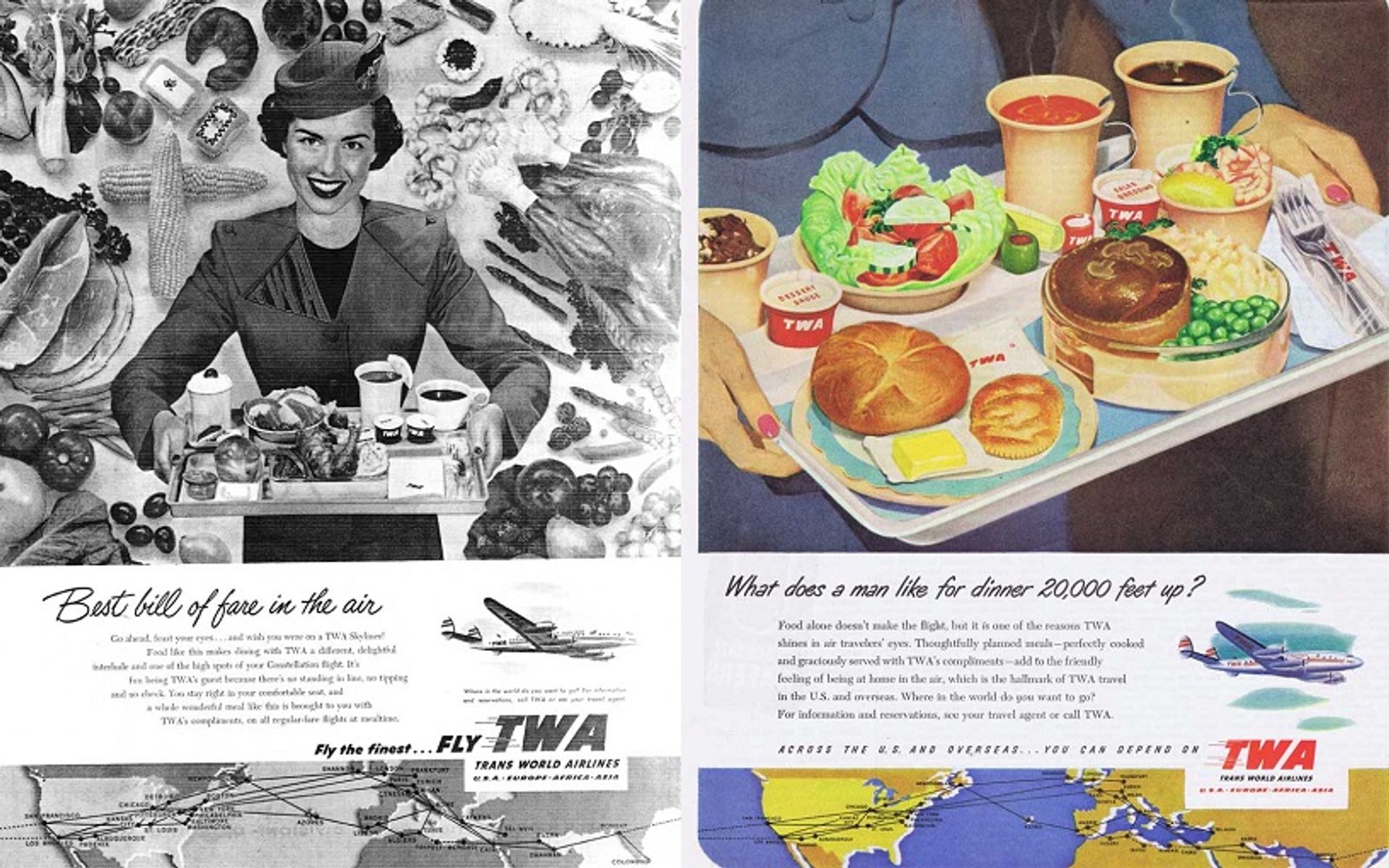 What Airplane Food Looked Like Through The Decades