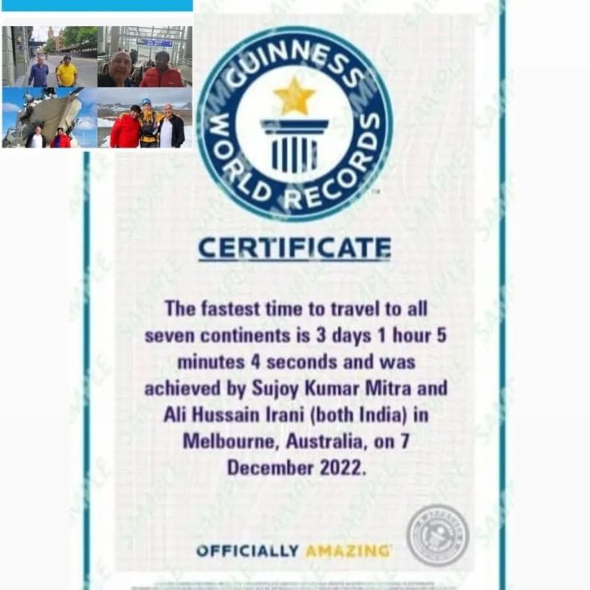 Guinness World Record: Indian Duo Covers 7 Continents In The Least Time